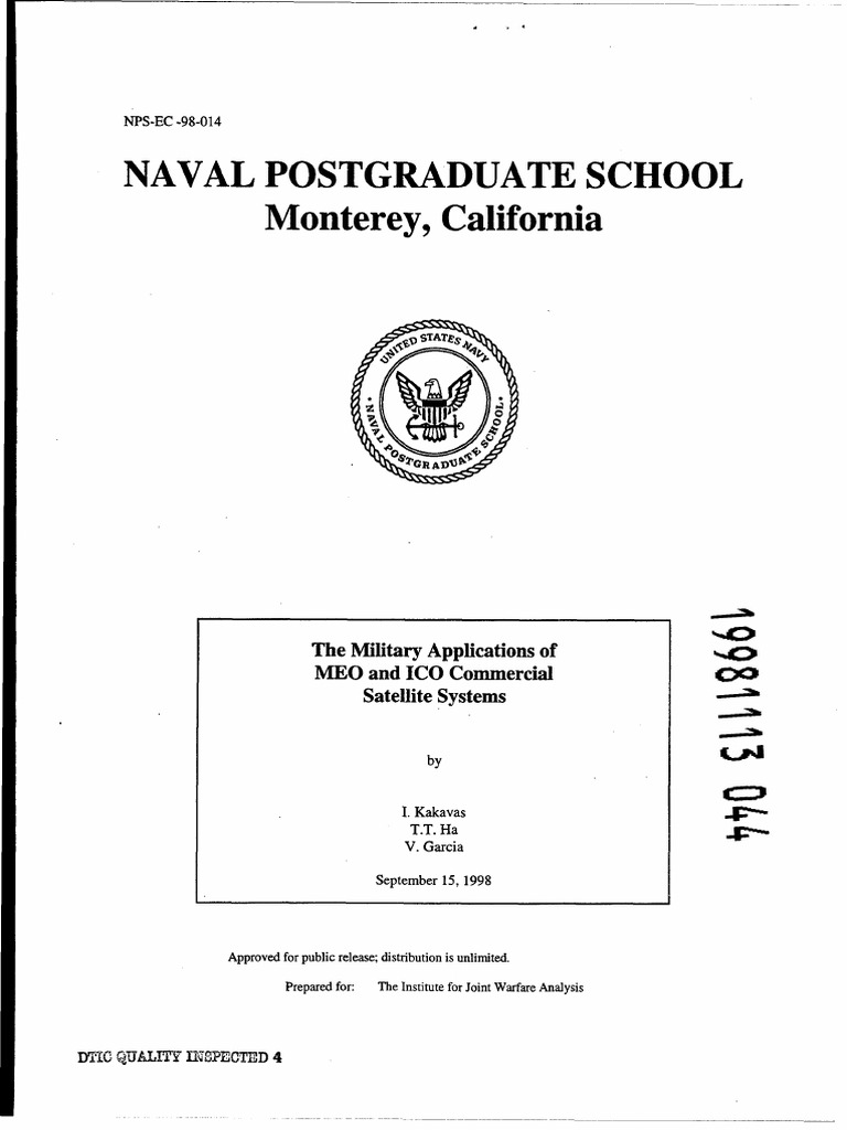 Military Use of MEO and ICO Satellites | PDF | Communications Satellite ...