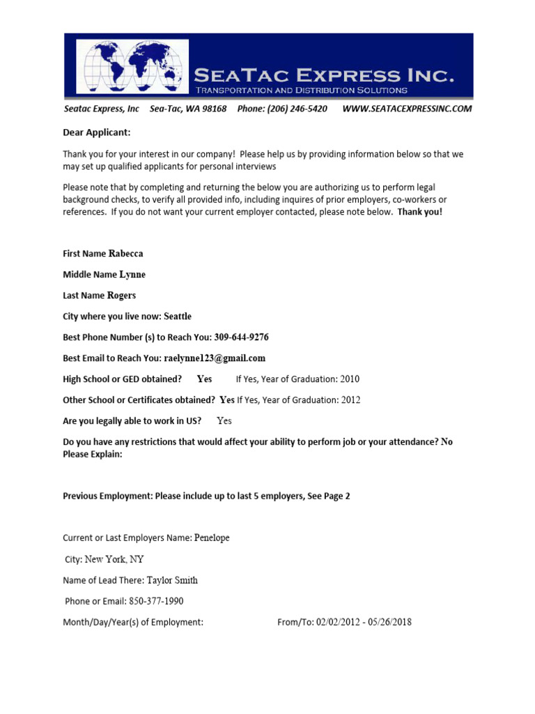 Old Navy Job Application Form | PDF