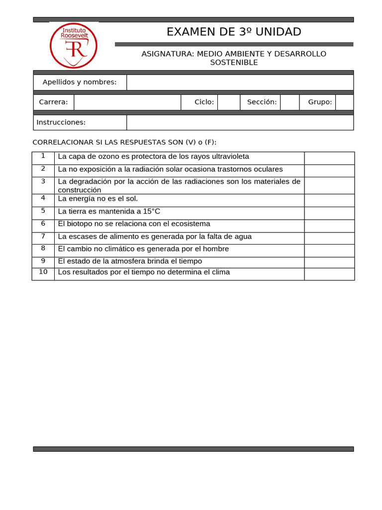 Formato de Examen de Iii Unidad | PDF
