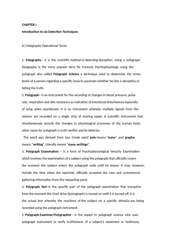 Overview of Lie Detection Methods | PDF | Polygraph