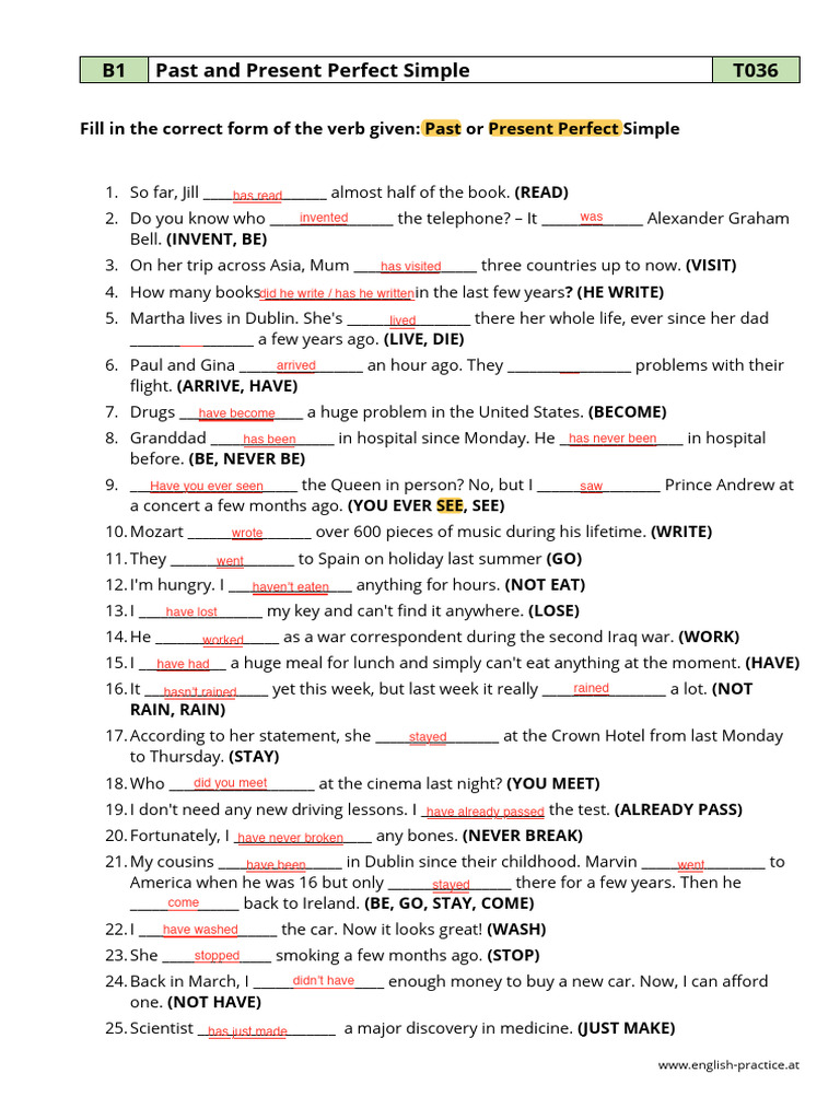 T-036-Past-Present-Perfect-Simple (9) EDUARDO | PDF | Chess Theory | Chess