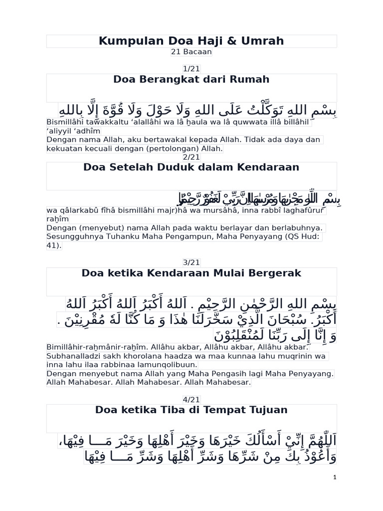 Doa Lengkap Haji dan Umrah | PDF