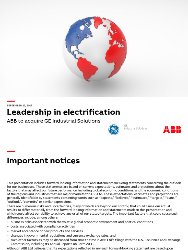 GE Presentation Leadership in Electrification | PDF | General Electric ...