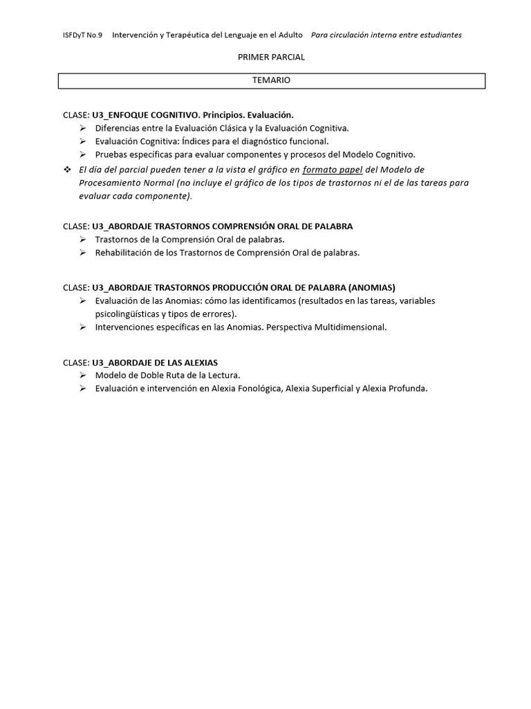 Primer Parcial TEMARIO | PDF