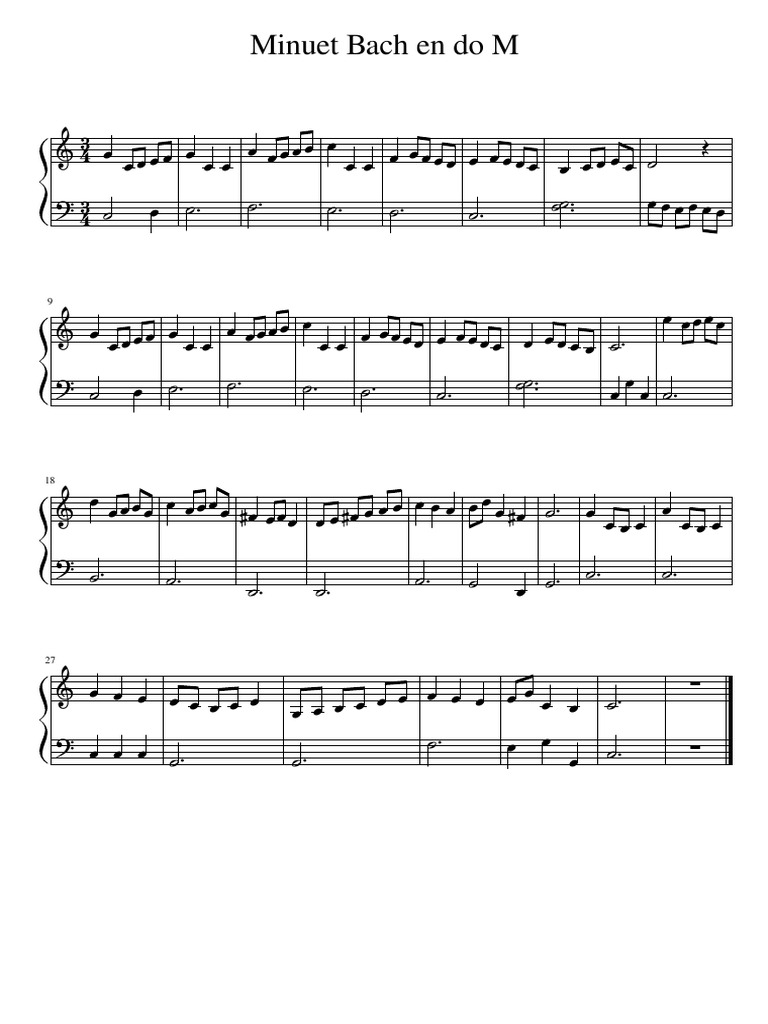 Minuet Bach en Do M | PDF