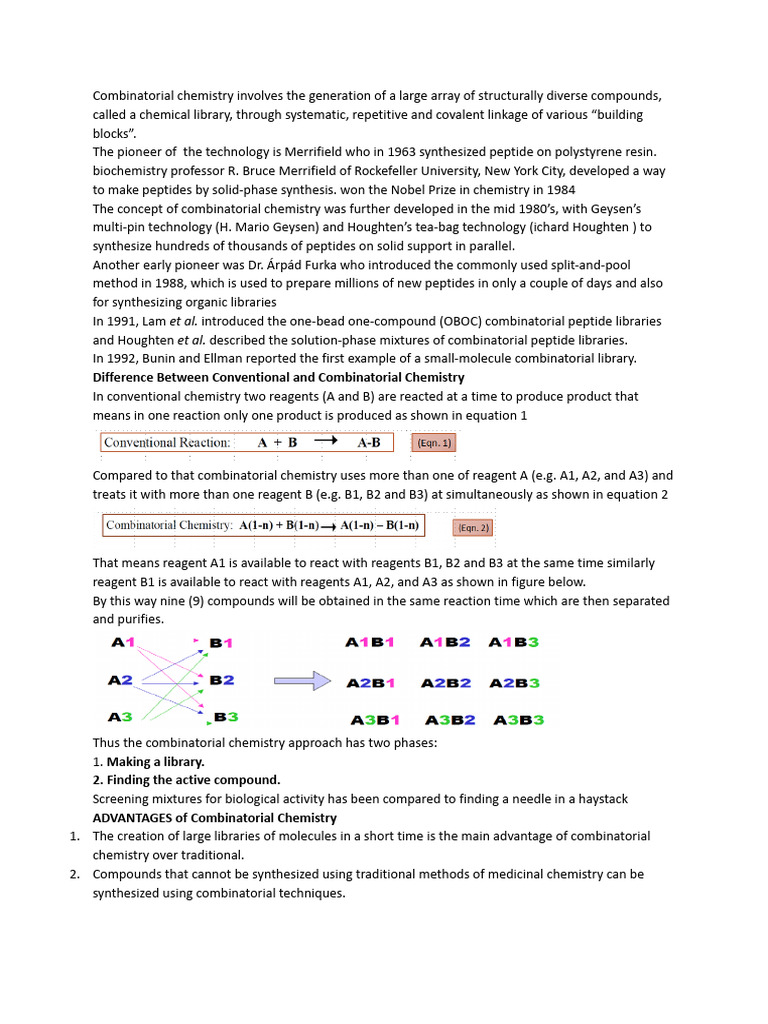 Combinatorial Chemistry Overview | PDF | Organic Synthesis | Carboxylic ...