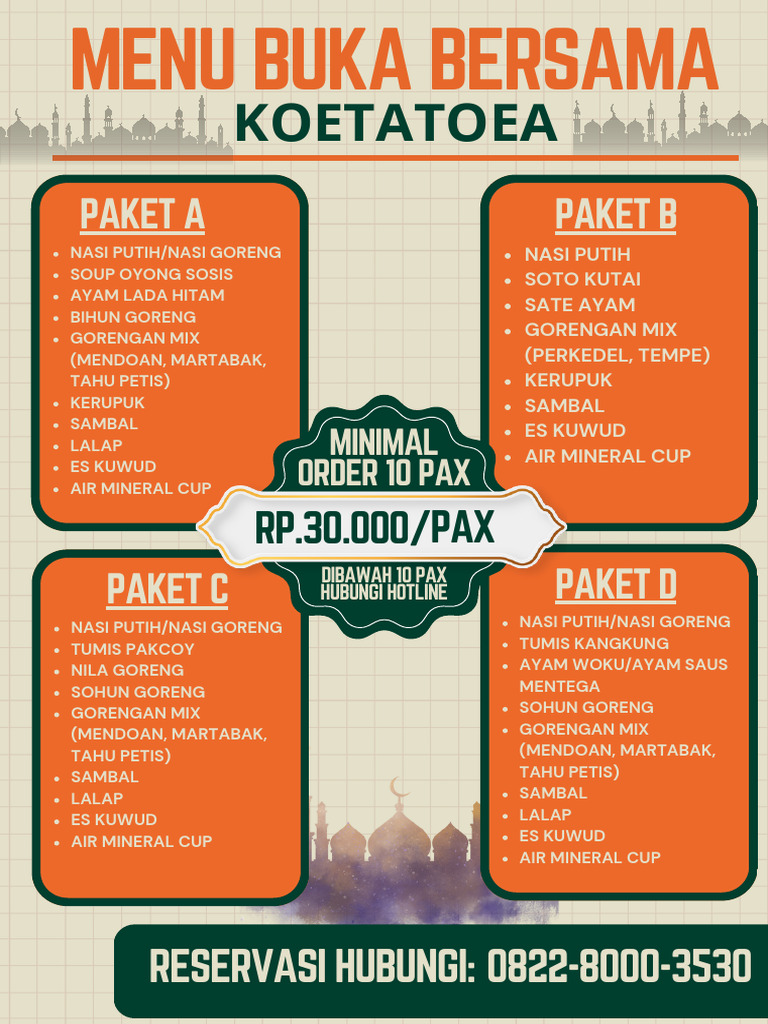 Menu Bukber KT 2025 | PDF