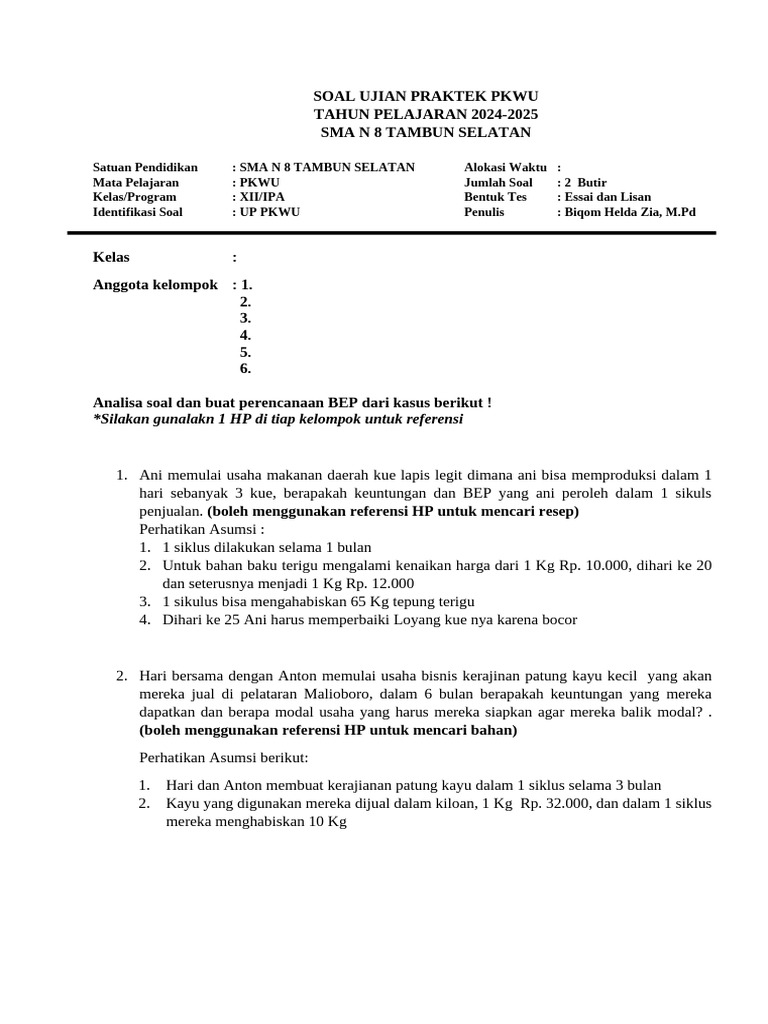 LKPD Pkwu 2025 | PDF