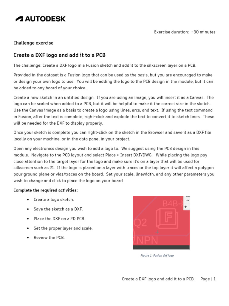 06 - Exer - Create A DXF Logo and Add It To A PCB | PDF