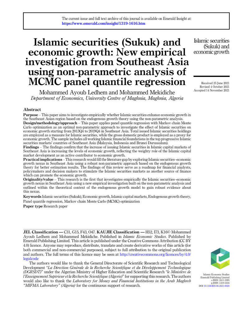 27 Islamic Securities (Sukuk) and Economic Growth | PDF | Economic ...