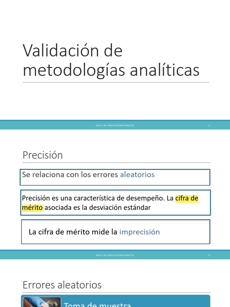 9 Validación Clase 2 | PDF | Exactitud y precisión | Química analítica