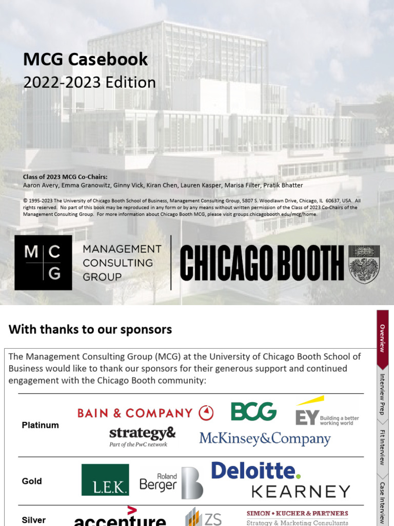 Booth MCG Casebook 2022-2023 | PDF | Leadership | Mind
