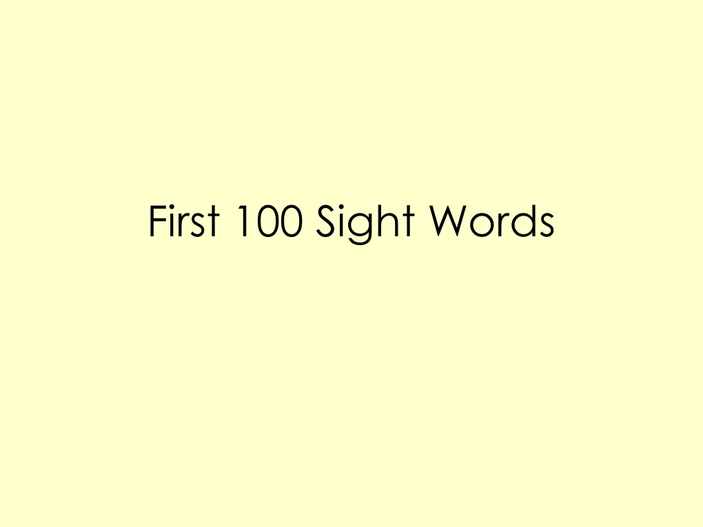 First100 Sight Words EDITED | PDF