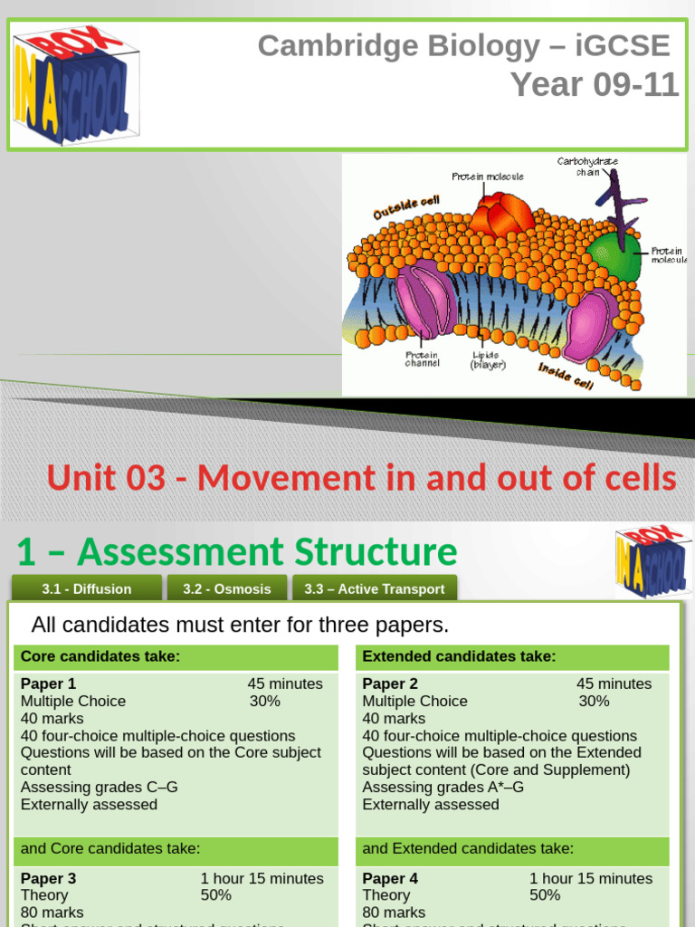 Unit 03 - Movement in and Out of Cells | PDF | Osmosis | Cell Membrane