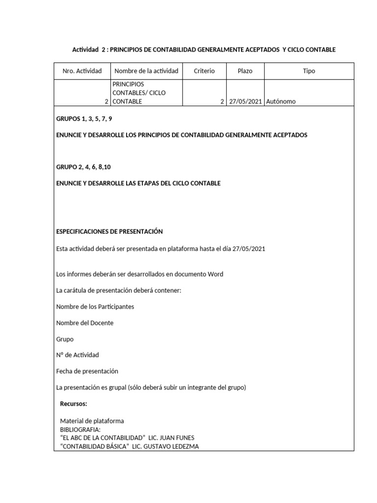 Actividad 2 Pcga y Ciclo Contable Semi | PDF