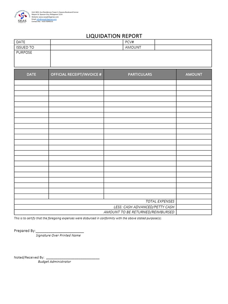 Liquidation-Report Blank WP | PDF