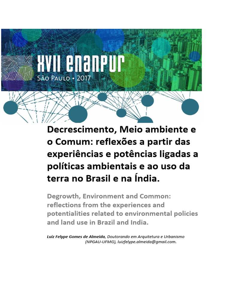 Luiz Almeida. Decrescimento, Meio Ambiente e Comum. | PDF | Propriedade ...