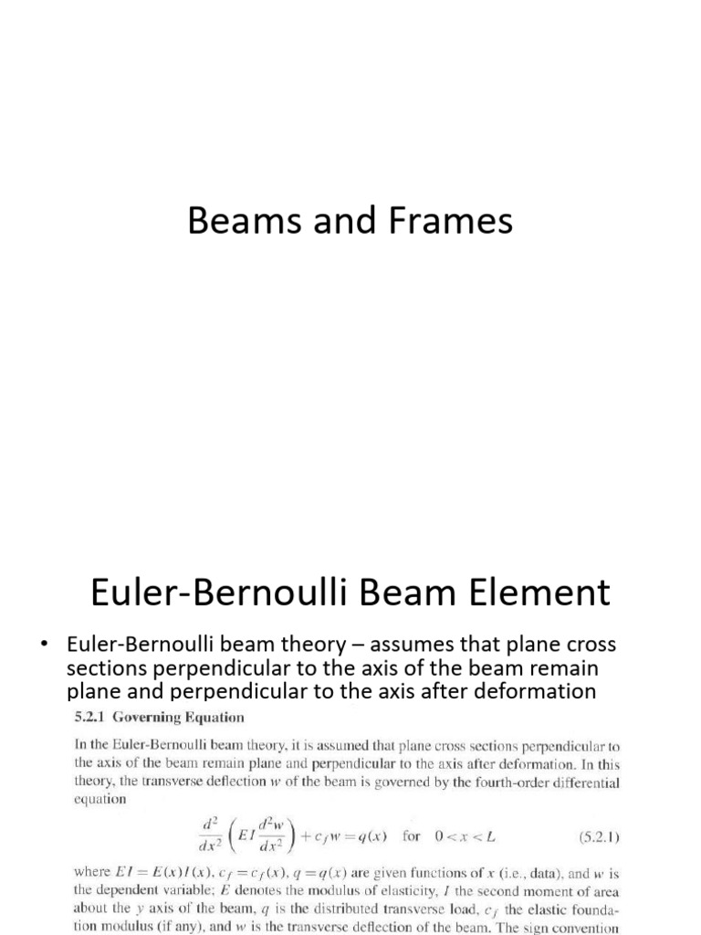 Beam and Frame Element Analysis | PDF