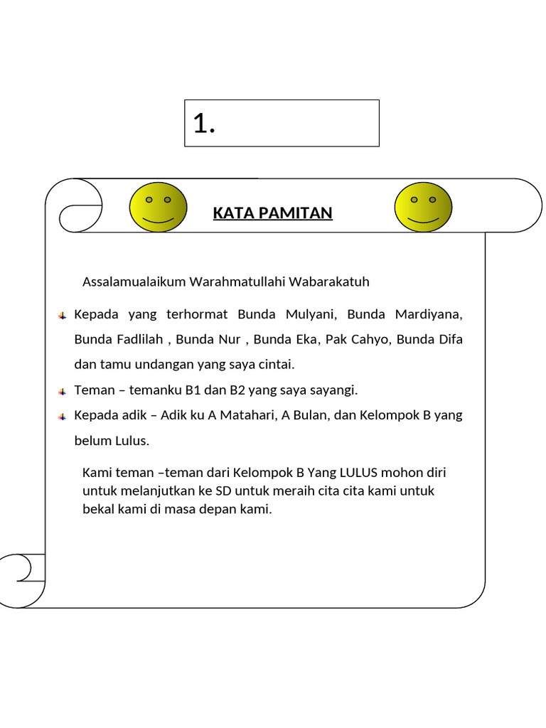 Kata Pamitan 1 | PDF