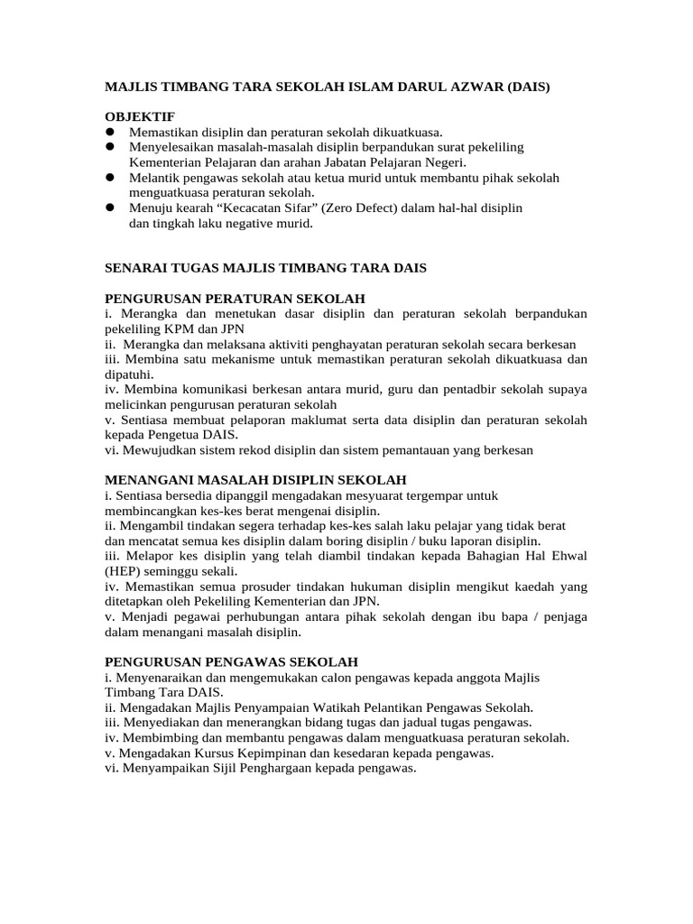 Majlis Timbang Tara Sekolah Islam Darul Azwar | PDF
