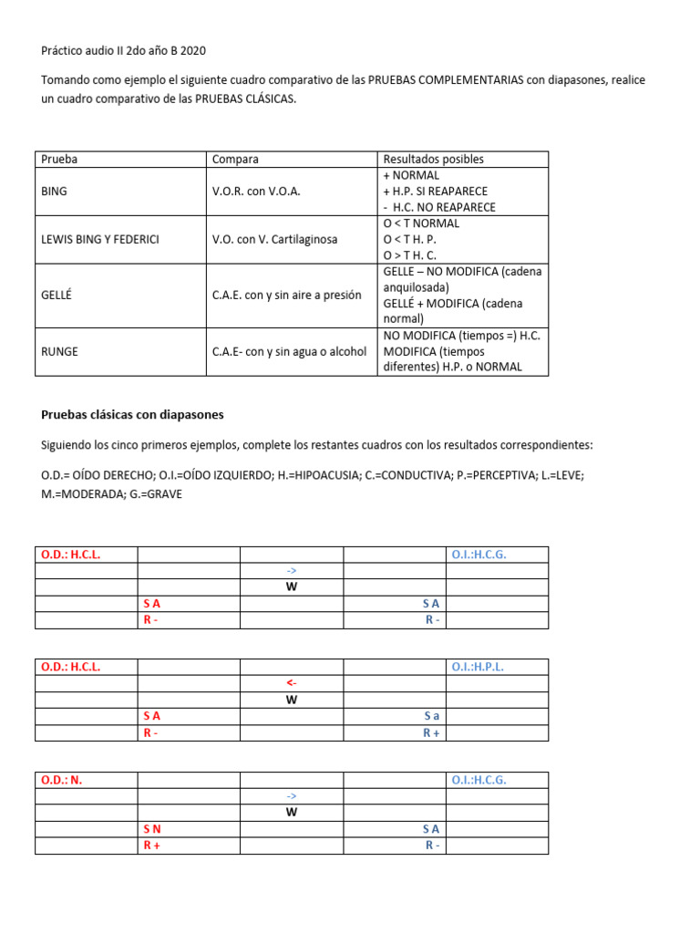 Práctico Audio II 2do Año B 2020 | PDF