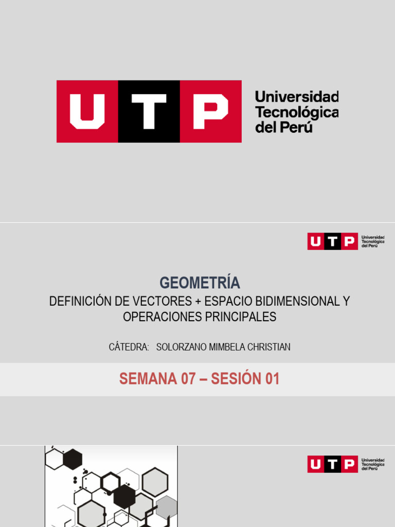S07 - s01 - Definición de Vectores + Espacio Bidimensional y Operaciones Principales | PDF ...