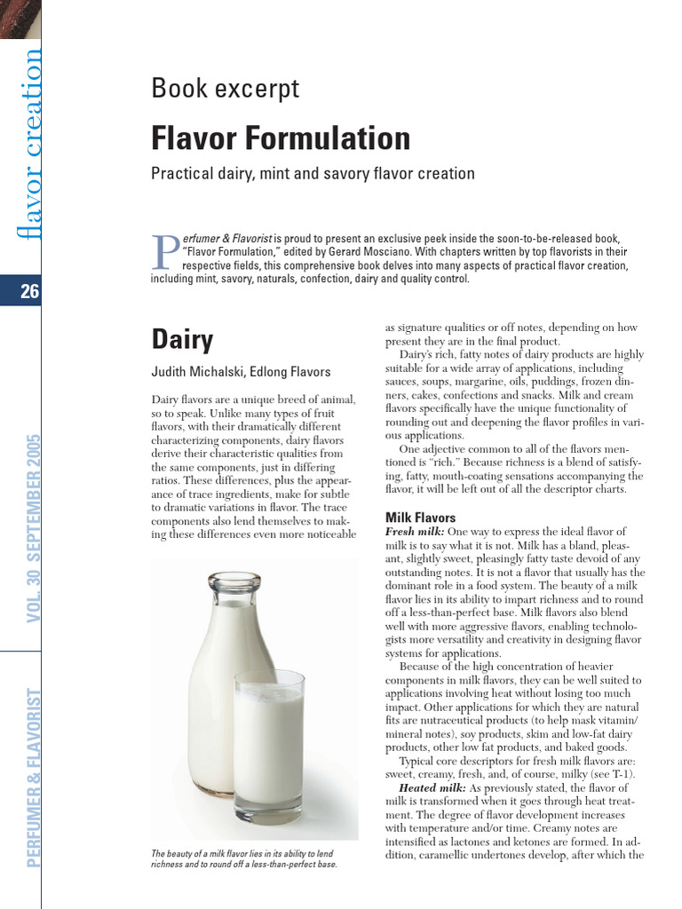 Dairy Flavor Formulation Insights | PDF