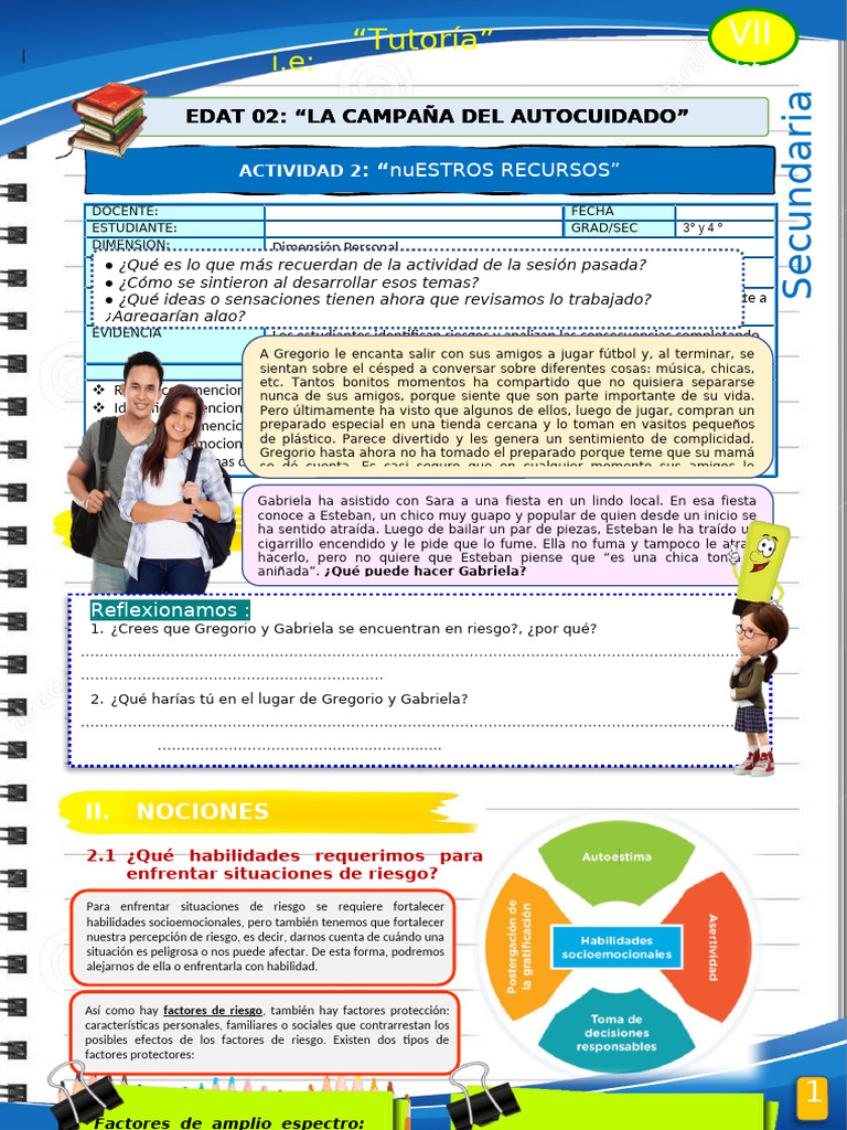 Ficha de Actividad S2 (U2) Ciclo VII (3°4°) - TUTORÍA | PDF | Conceptos psicologicos | Ciencias ...