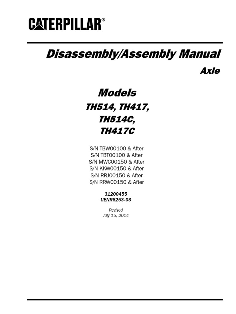 D - th514 Th417 Th514c Th417c - Axle D&a | PDF | Axle | Gear