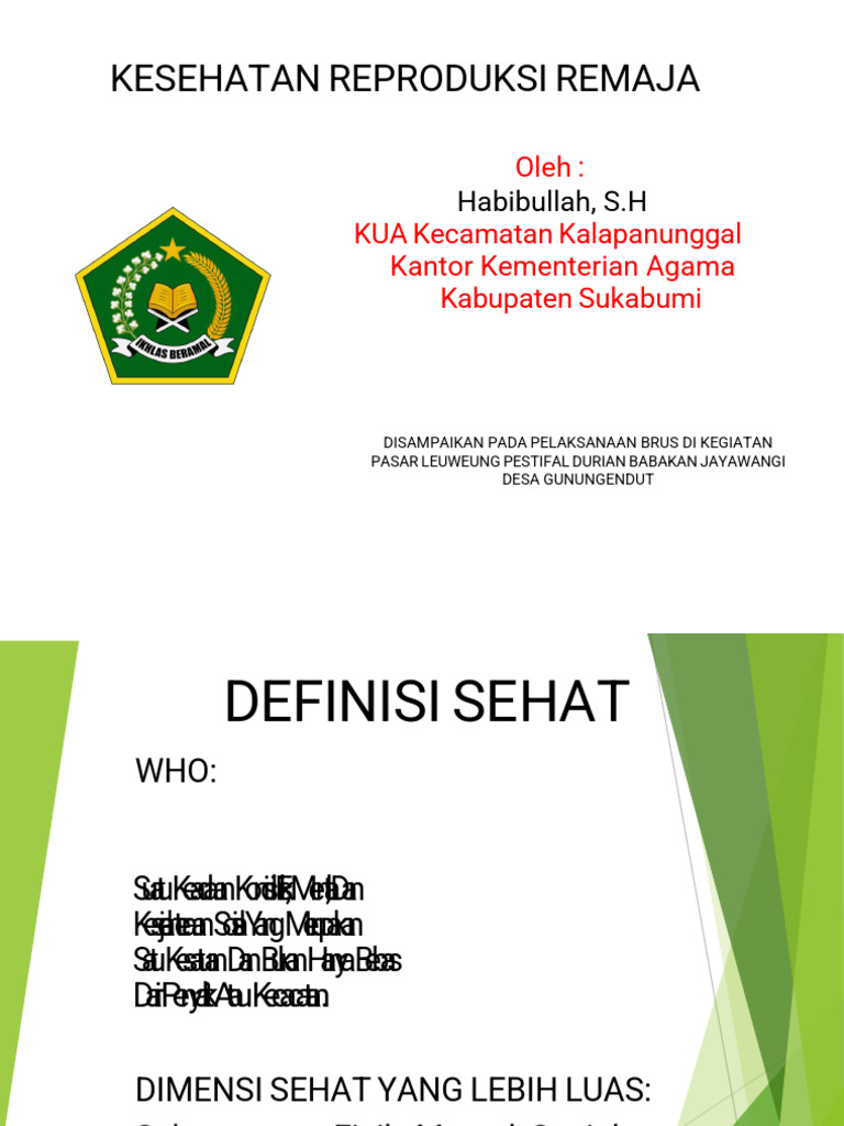 Kesehatan Reproduksi Remaja Dokumen Habibullah | PDF