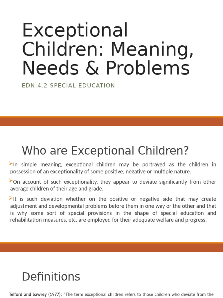 Exceptional Children | PDF | Special Education | Social Psychology