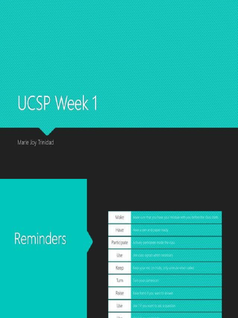 UCSP W1 Grade 12-Senior High School | PDF