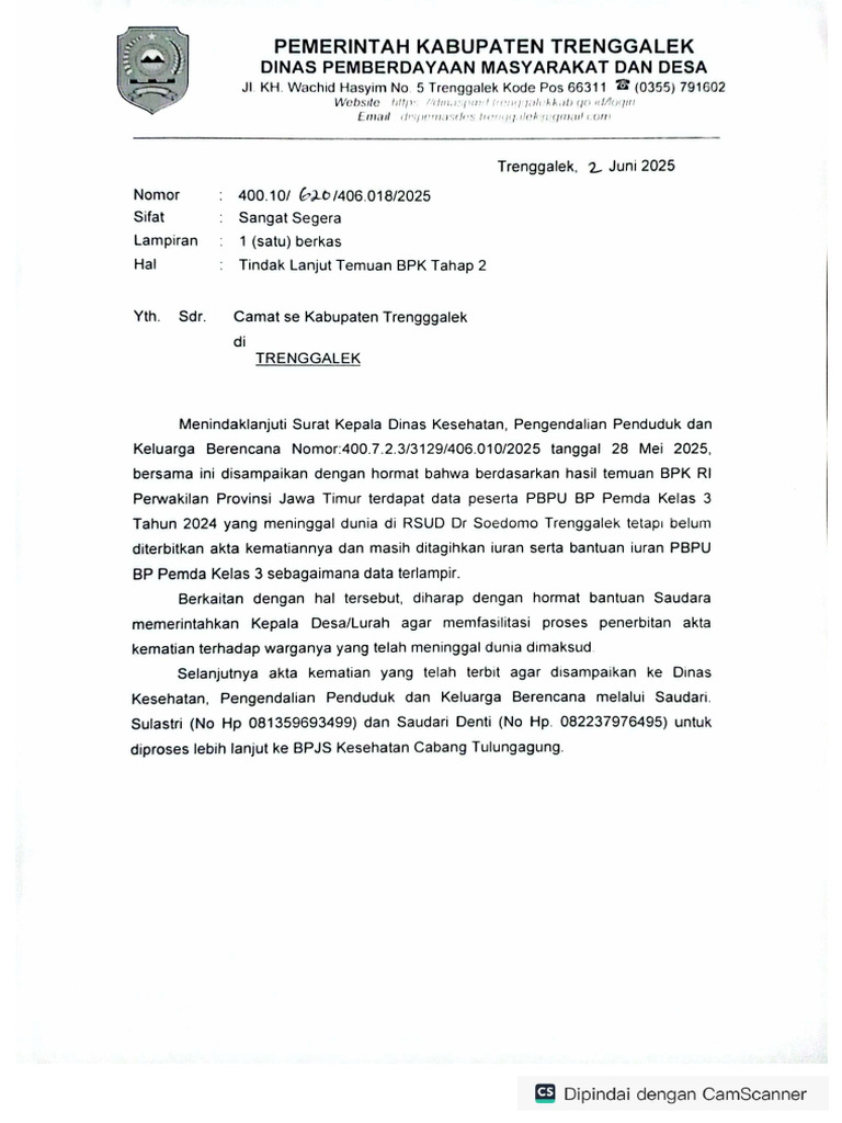 Tindak Lanjut Temuan BPK | PDF