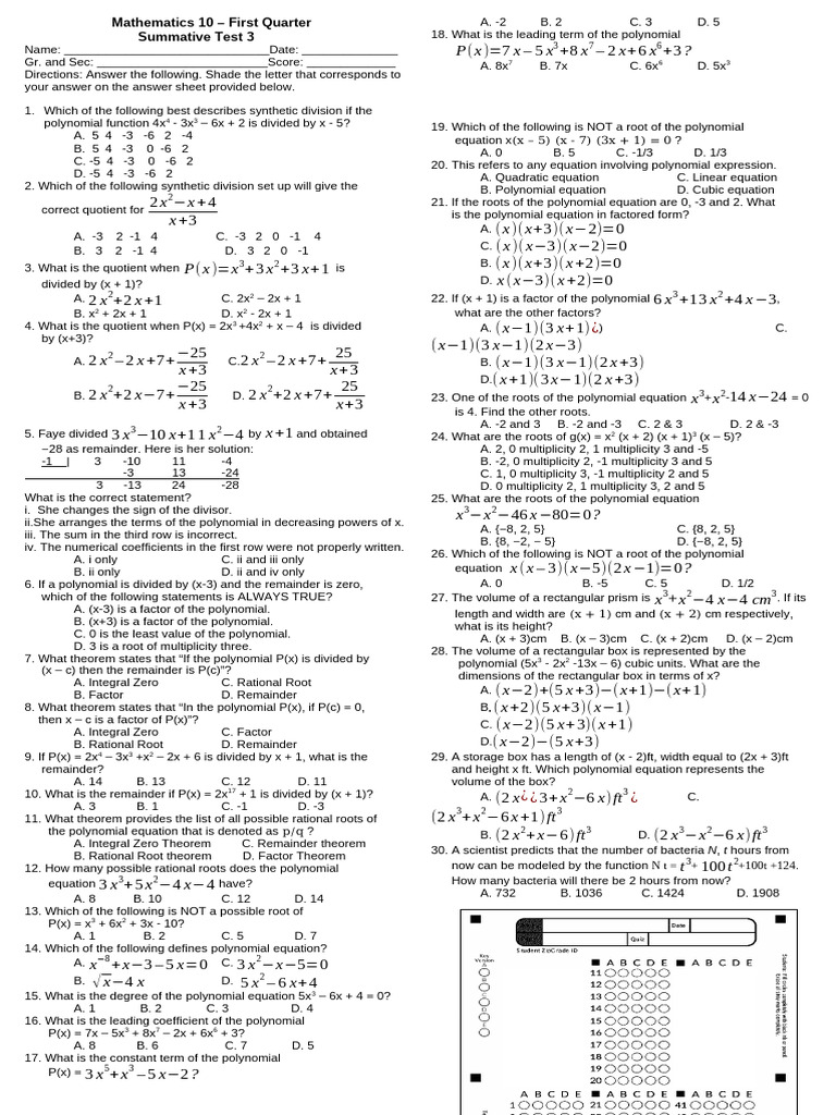 Volume Polynomial for Storage Box | PDF | Polynomial | Factorization