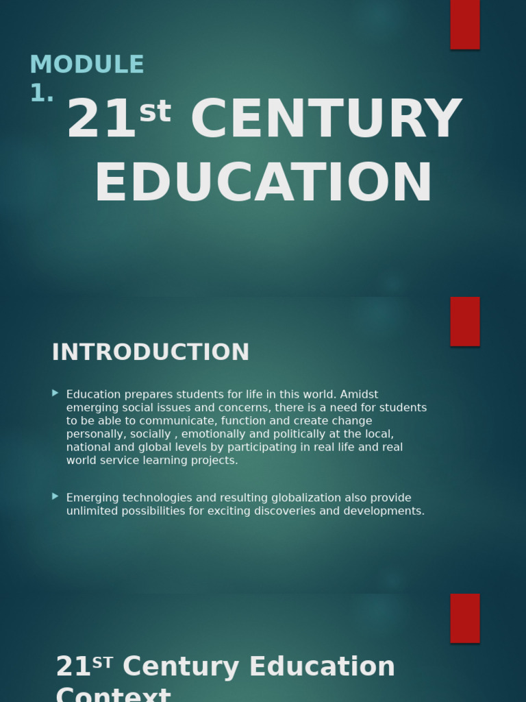 21st CENTURY EDUCATION | PDF | Learning | Teachers