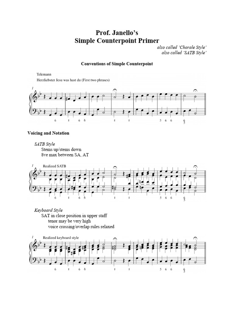 Simple Counterpoint Primer | PDF