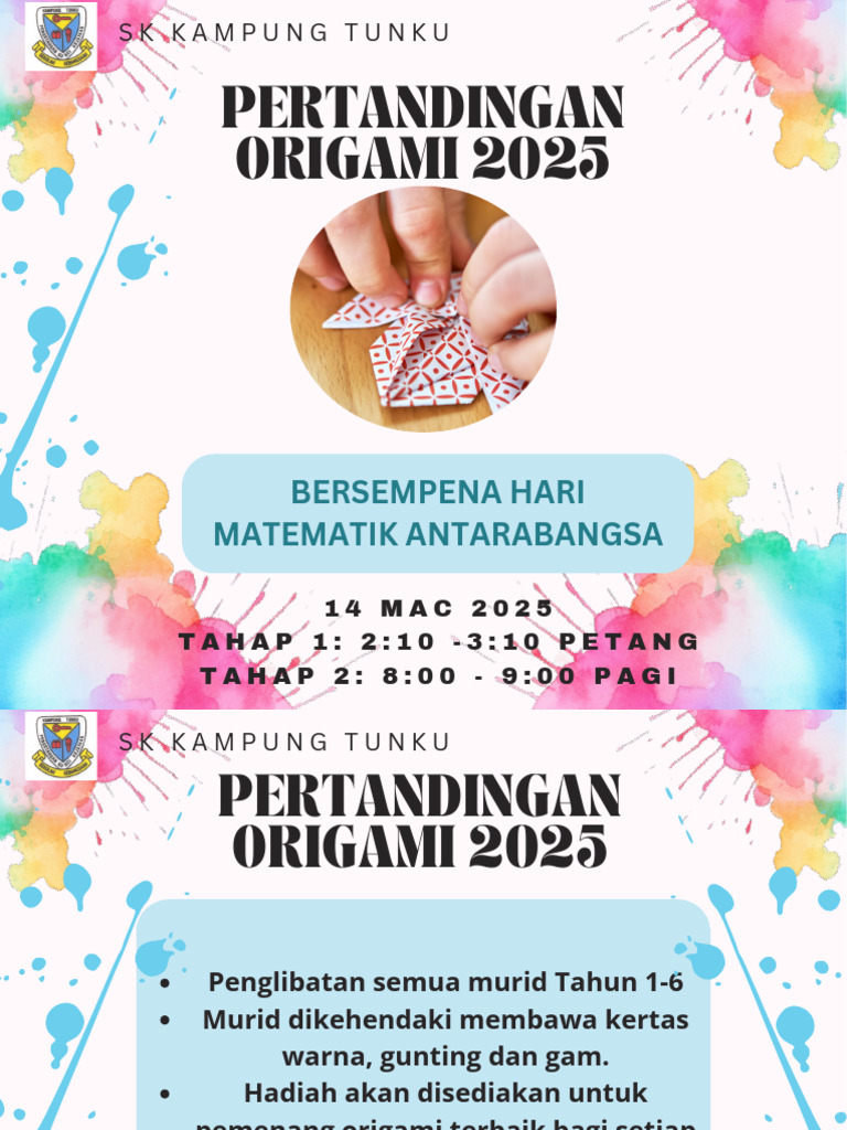 Pertandingan Origami 2025 Sekolah | PDF