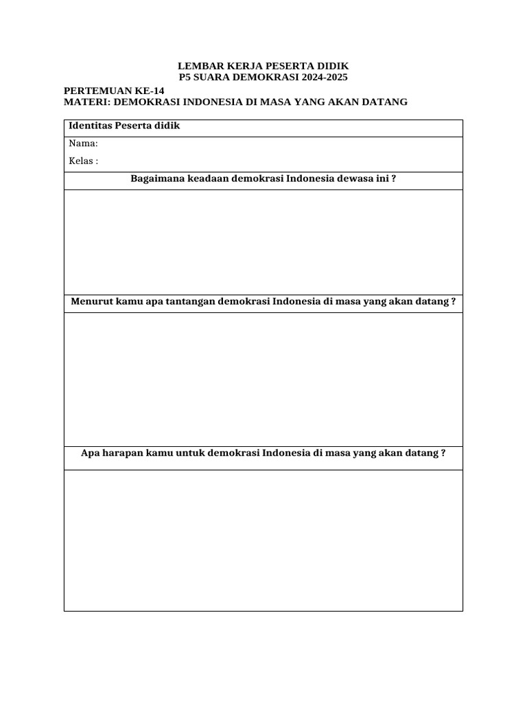LKPD Demokrasi Indonesia Mendatang | PDF