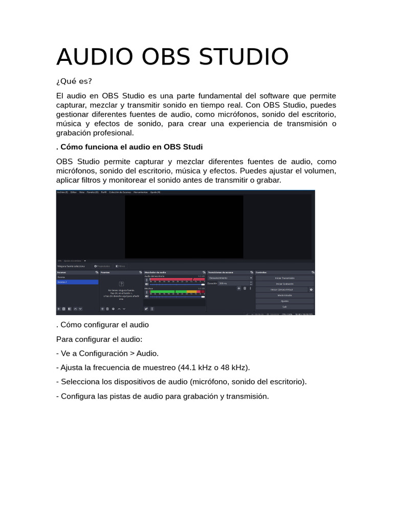 Audio Obs Studio | PDF | Micrófono | Ingeniero de audio