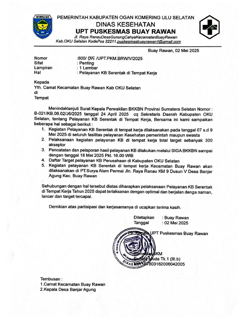 Surat KB Serentak Perusahaan | PDF