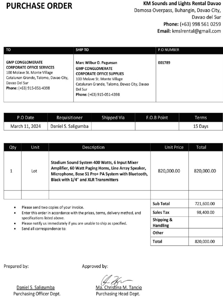 Purchase Order Template | PDF
