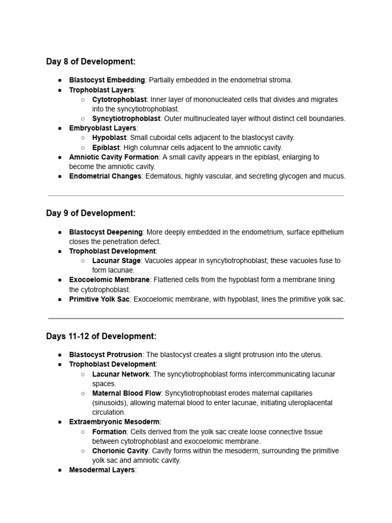 Second Week of Development | PDF | Developmental Biology | Anatomy