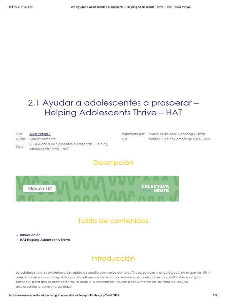 2.1 Ayudar A Adolescentes A Prosperar - Helping Adolescents Thrive ...