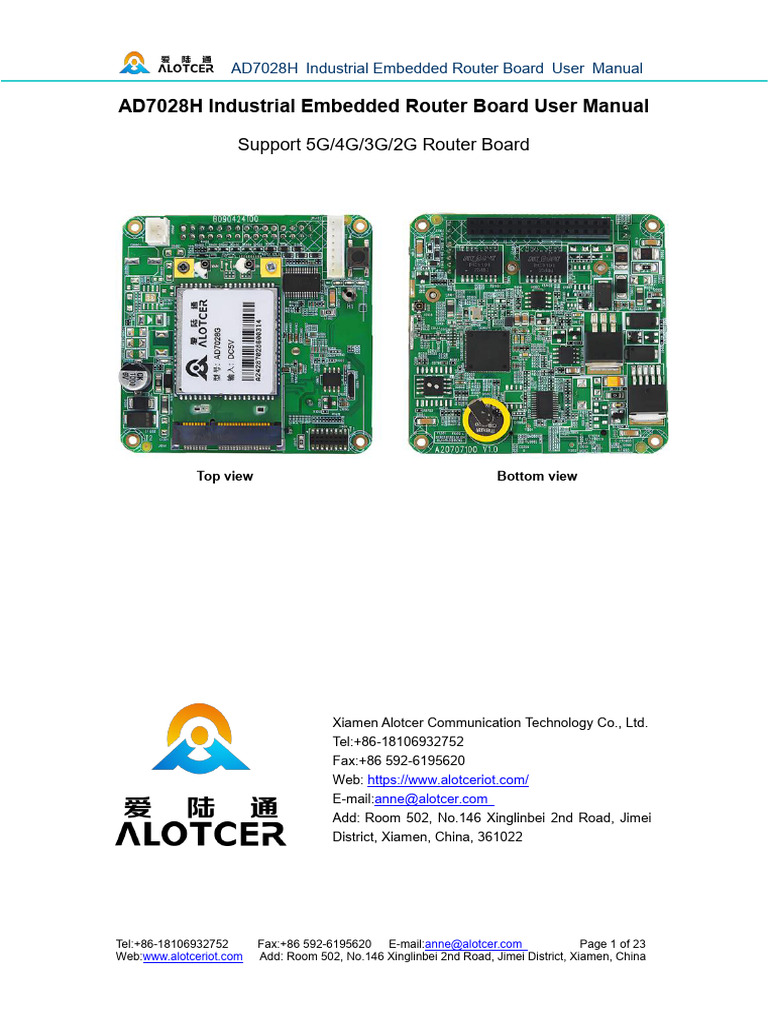 AD7028H (V2 0) Industrial Embedded Router Board User Manual-V1 1 | PDF ...