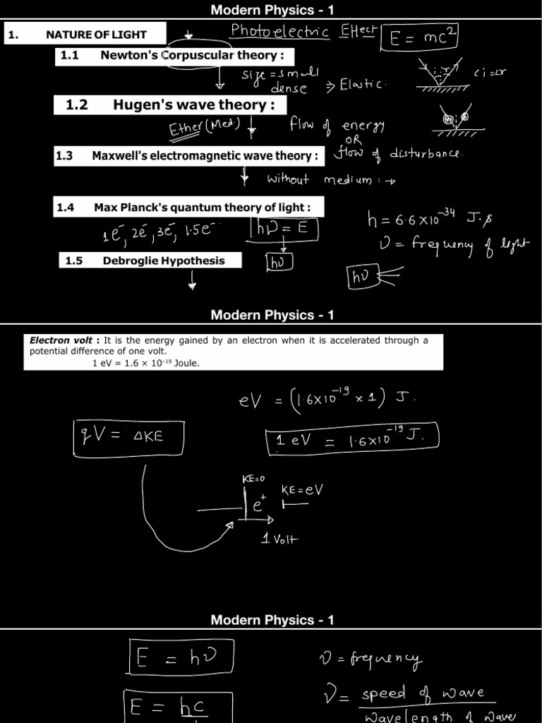 Modern Physics-1 Class 1 & 2 | PDF