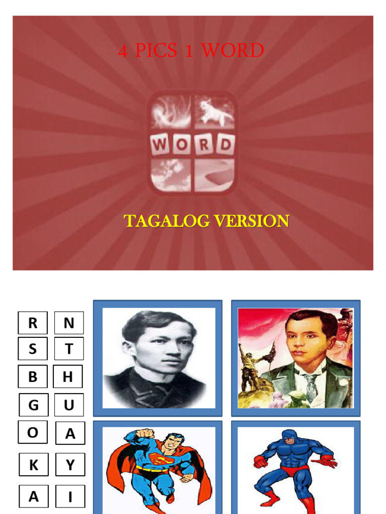 Tagalog Version of 4 Pics 1 Word | PDF