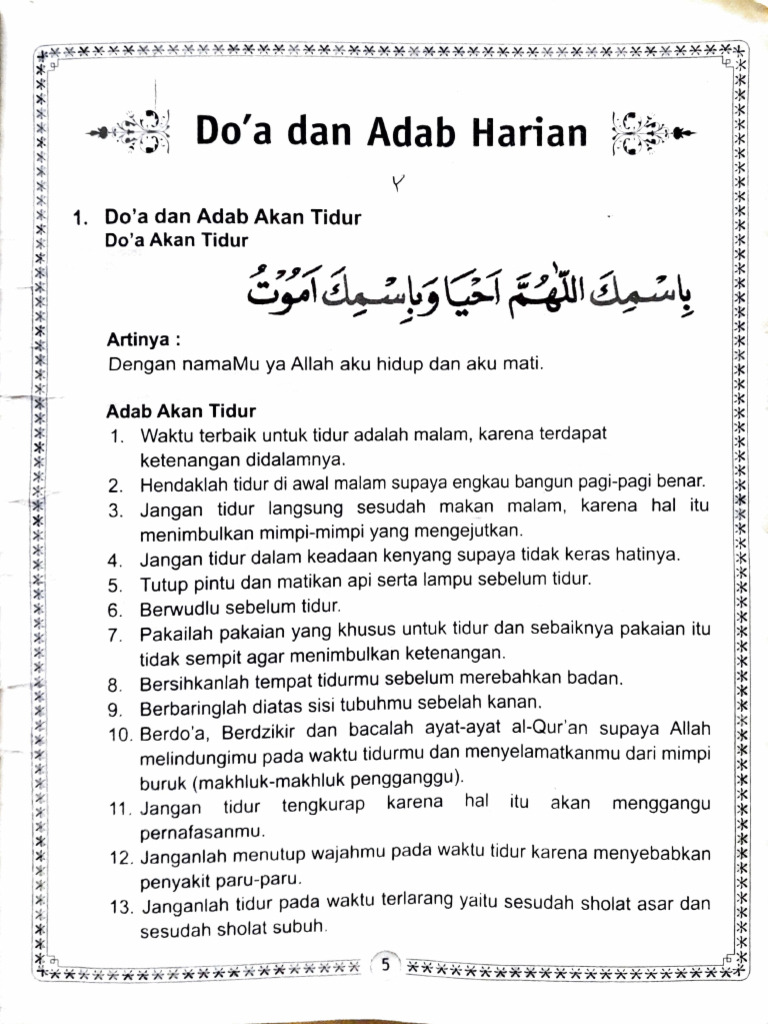 Do'a Dan Adab Harian | PDF