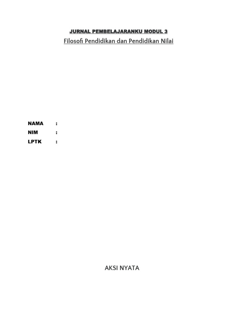 Jurnal Pembelajaranku Modul 3-2 | PDF
