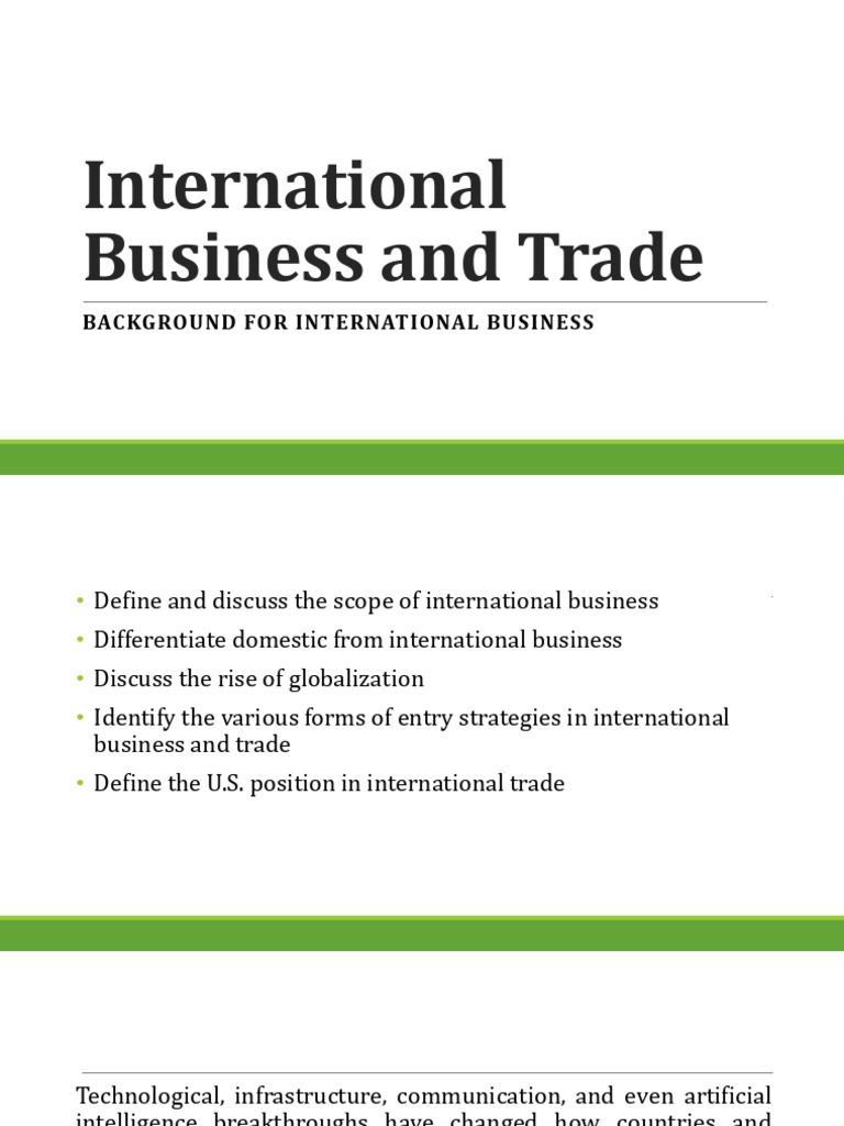 Internationa Business and Trade | PDF | Globalization | Business