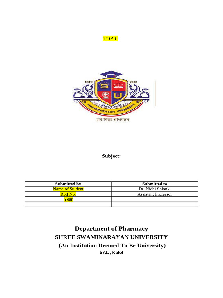 Assignment Front Page | PDF